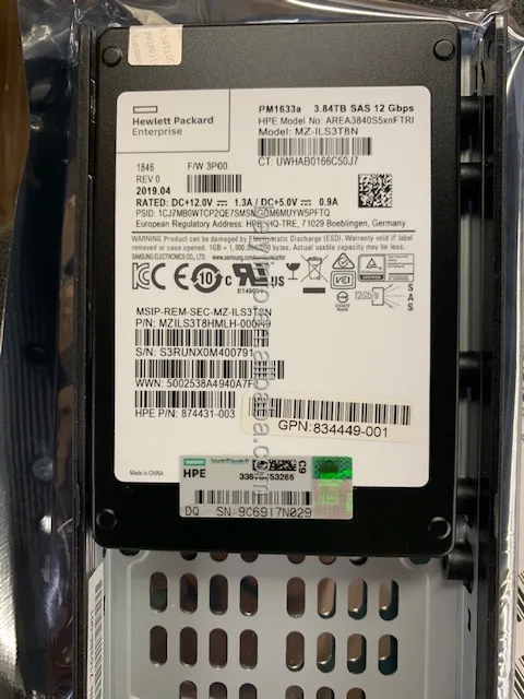 HPE 3PAR StoreServ M6710 400GB 480G 920G 1.92T，3.84T焦虑自评量表 (SAS) SFF (2.5in) 固态硬盘N9Y07A E7Y55A ...
