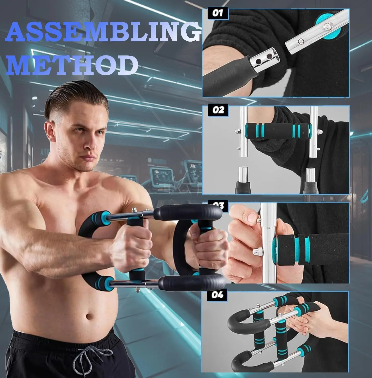 30kg-60kg Hand Holding Spring Arm Exercise Forearm Trainer Arm Stick ...