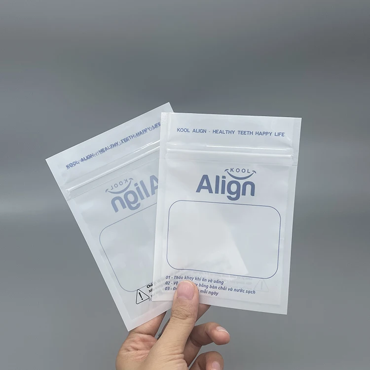 Aligner Packaging Bag Zipper - Clear Window Orthodontic Pouch