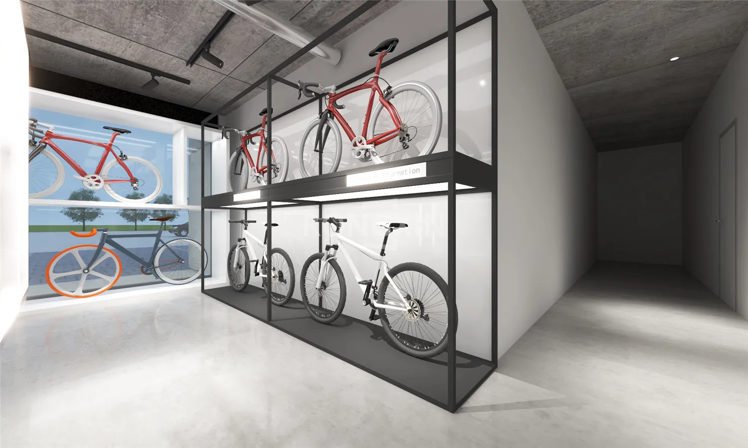 Bike Retail Shop Display Showcase Design Commercial Fashion Sport ...