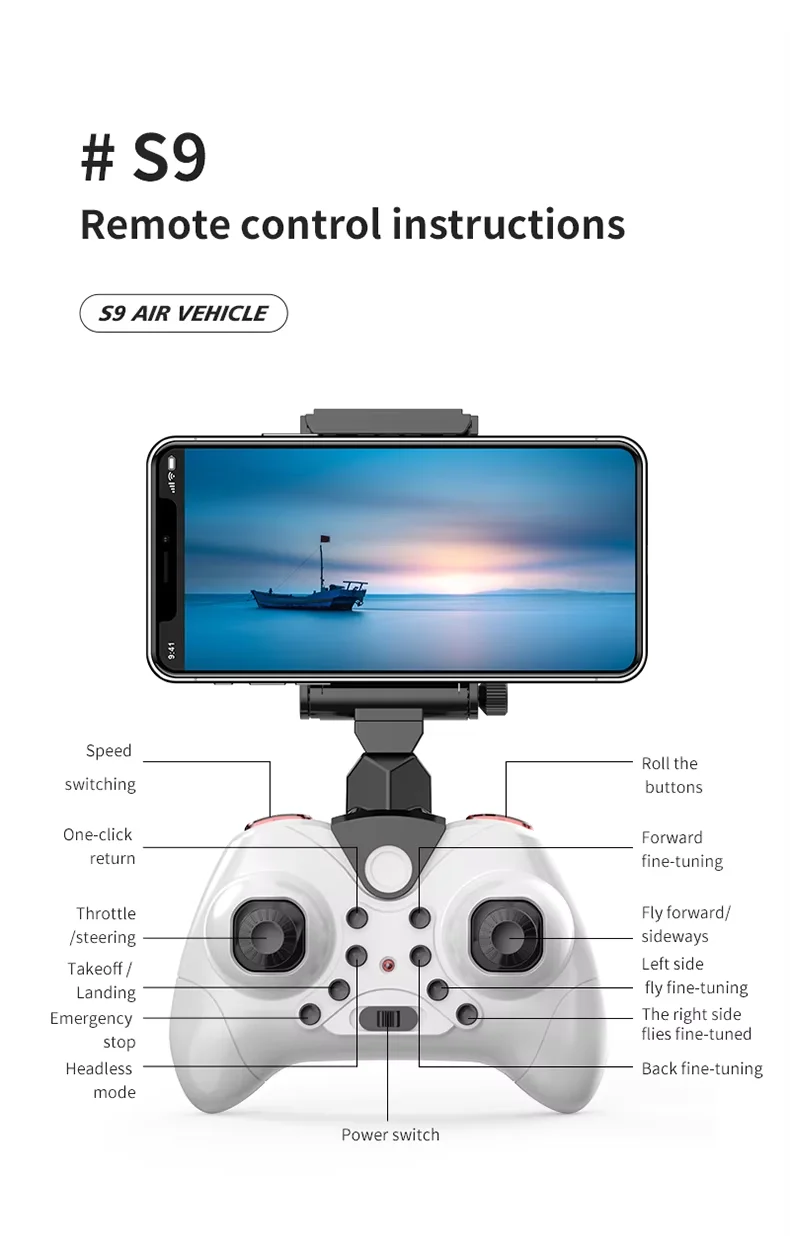 S9 Mini Controller Drone Lightweight Folding 4k Camera Rc Pocket ...
