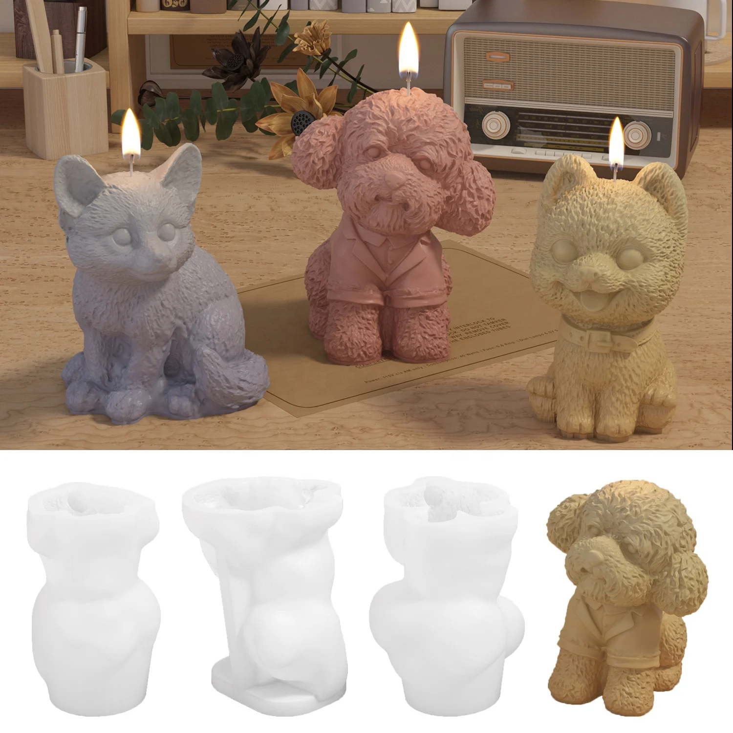 Alibaba.com: DM905 3D Animal Concrete Molds 9 Styles Silicone Dog for Craft Decoration : DIY ...