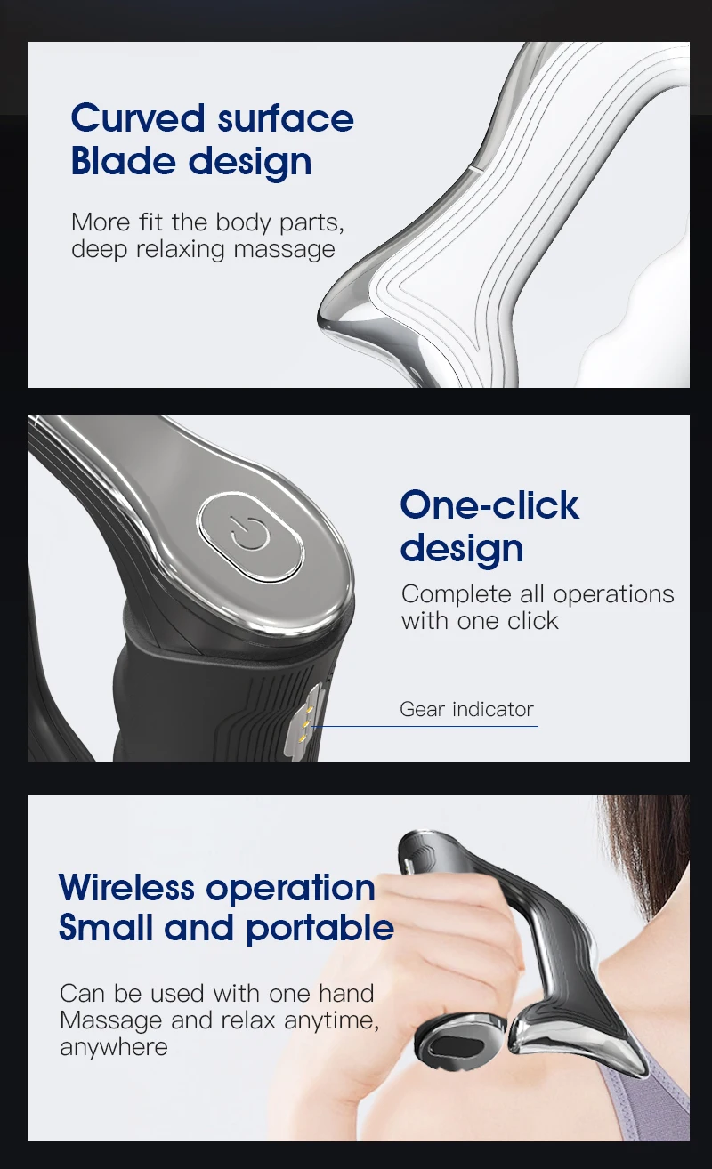 3 Gear Strength NMES Microcurrent Hyperblade Massage Knife