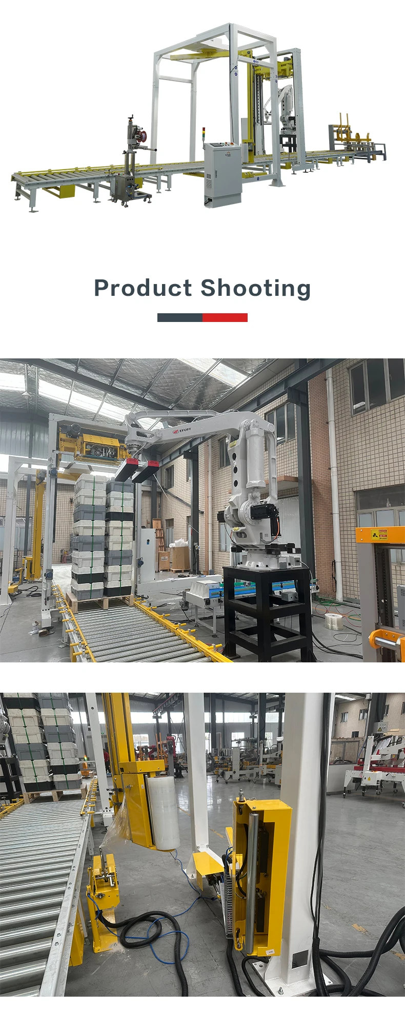 Automatic Pallet Packaging Line Robot Palletizing Machine and Pallet ...