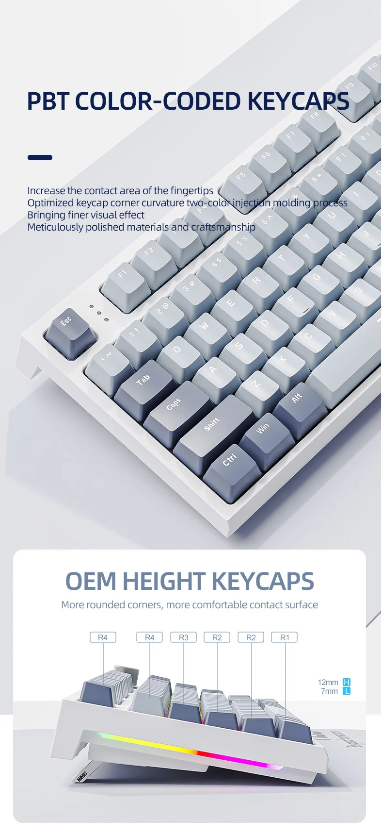 Attack Shark K86 Mechanical Keyboard - RGB, Bluetooth, Customizable