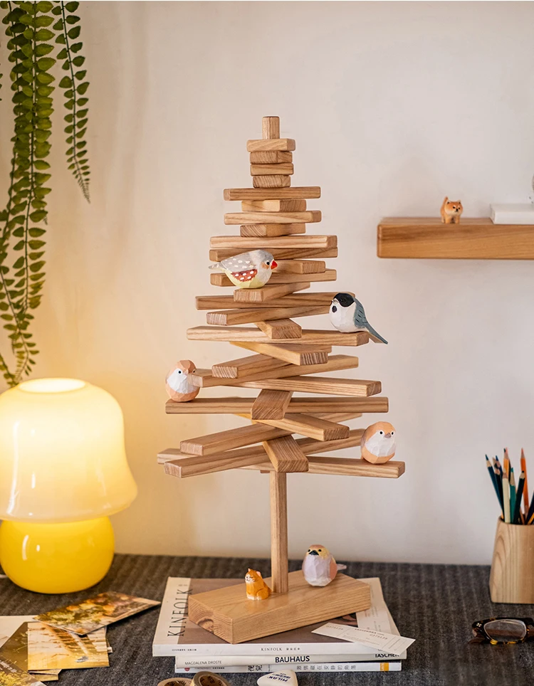 Ash Solid Wood Tree Ornaments Bookshelves Studio Desktop Decorations Creative Jewelry Stand ...
