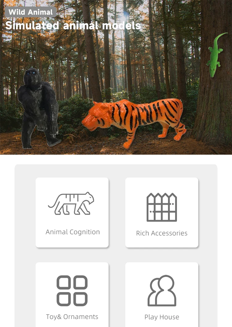 30PCS Assorted 3D Realistic Zoo Animal Figures Model Play Set