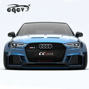 Wide Body Kit For Audi Rs3 Engine Cover Hood Wide Fenders Carbon Fiber ...