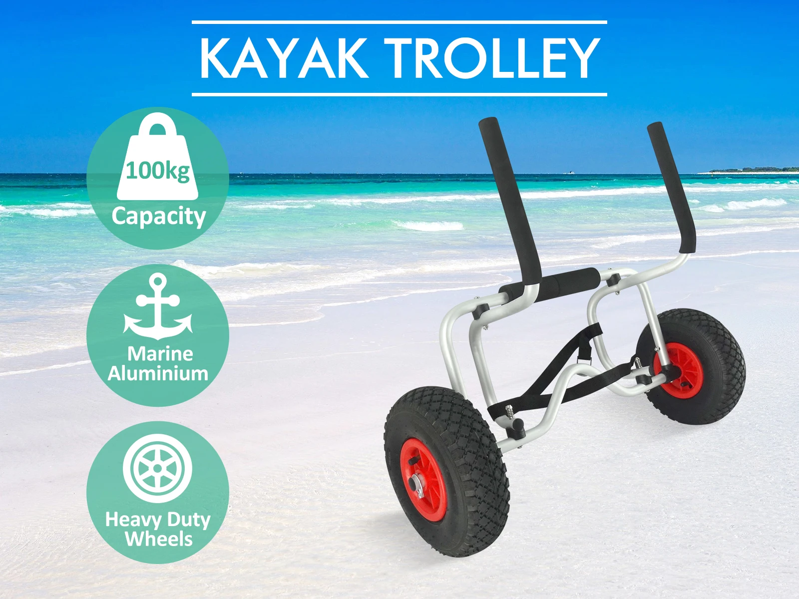 Folding Beach Trolley Cart Portable Foldable Boat Kayak Trailer SUP ...