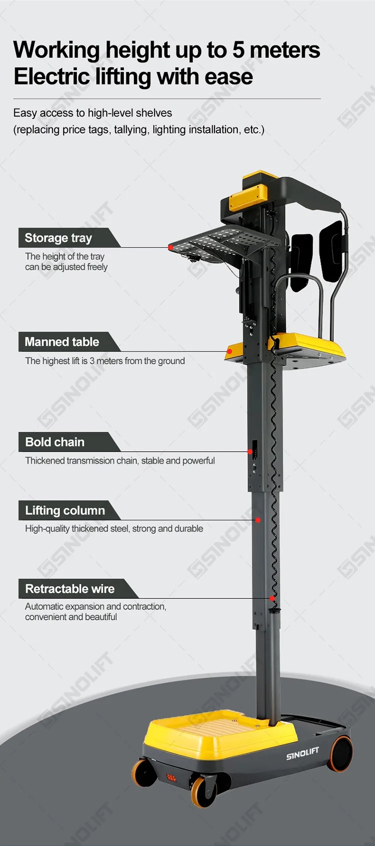 SINOLIFT Drivable Elevated Work Platform Low-Level Self Propelled ...