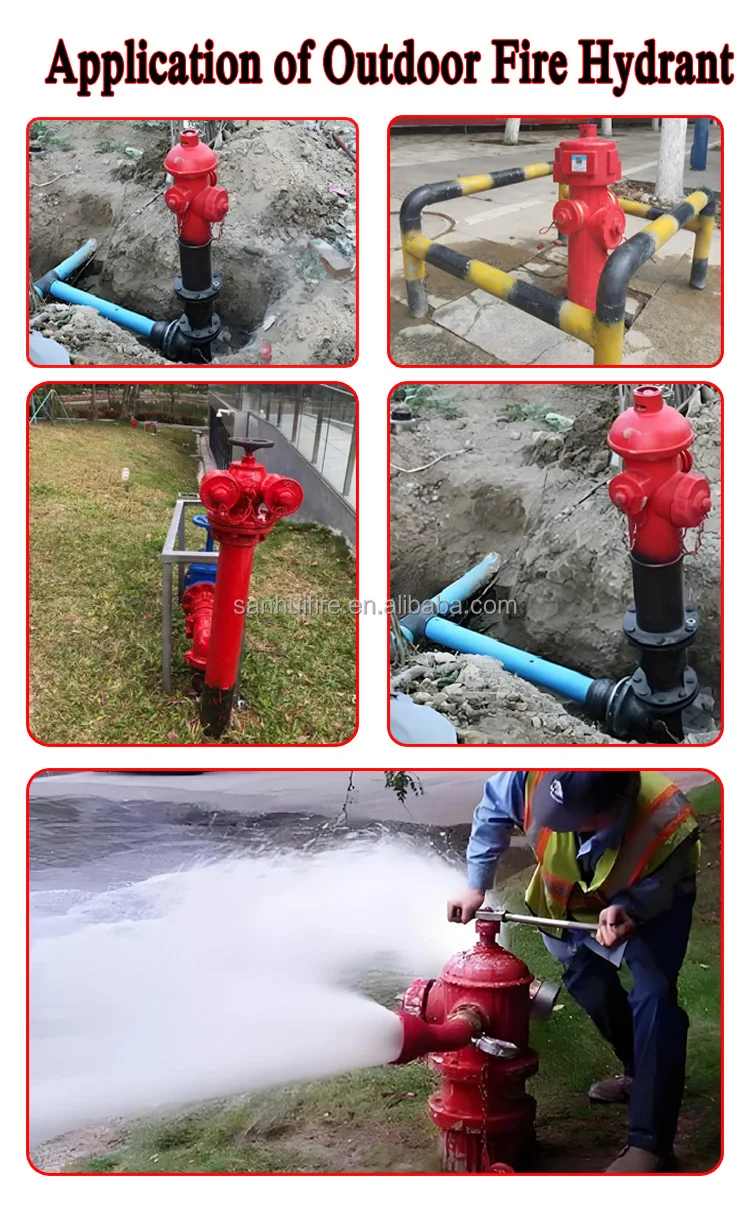 Outdoor Fire Hydrant for Fire Department Connection Firefighting ...