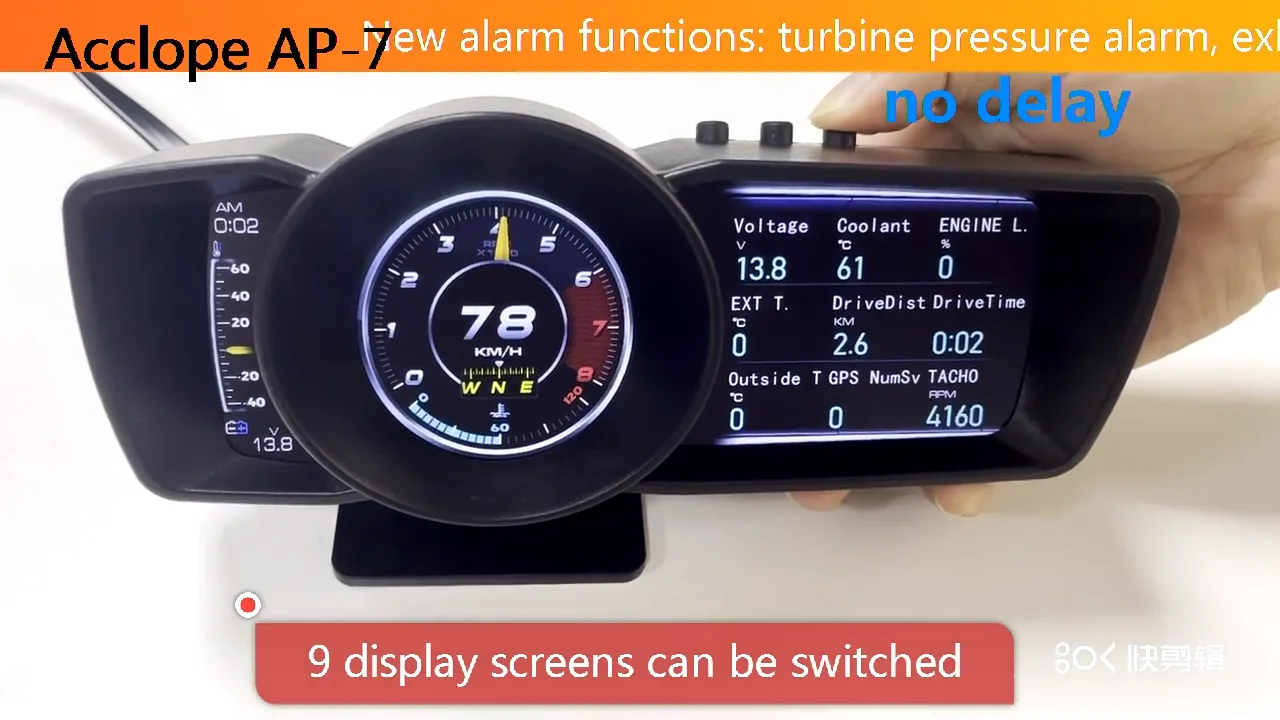 2021 New Acclope Ap-7 Obd2 Gps Smart Gauge Speedometer - Buy Head Up Display,Obd2 Gauge,Hud ...