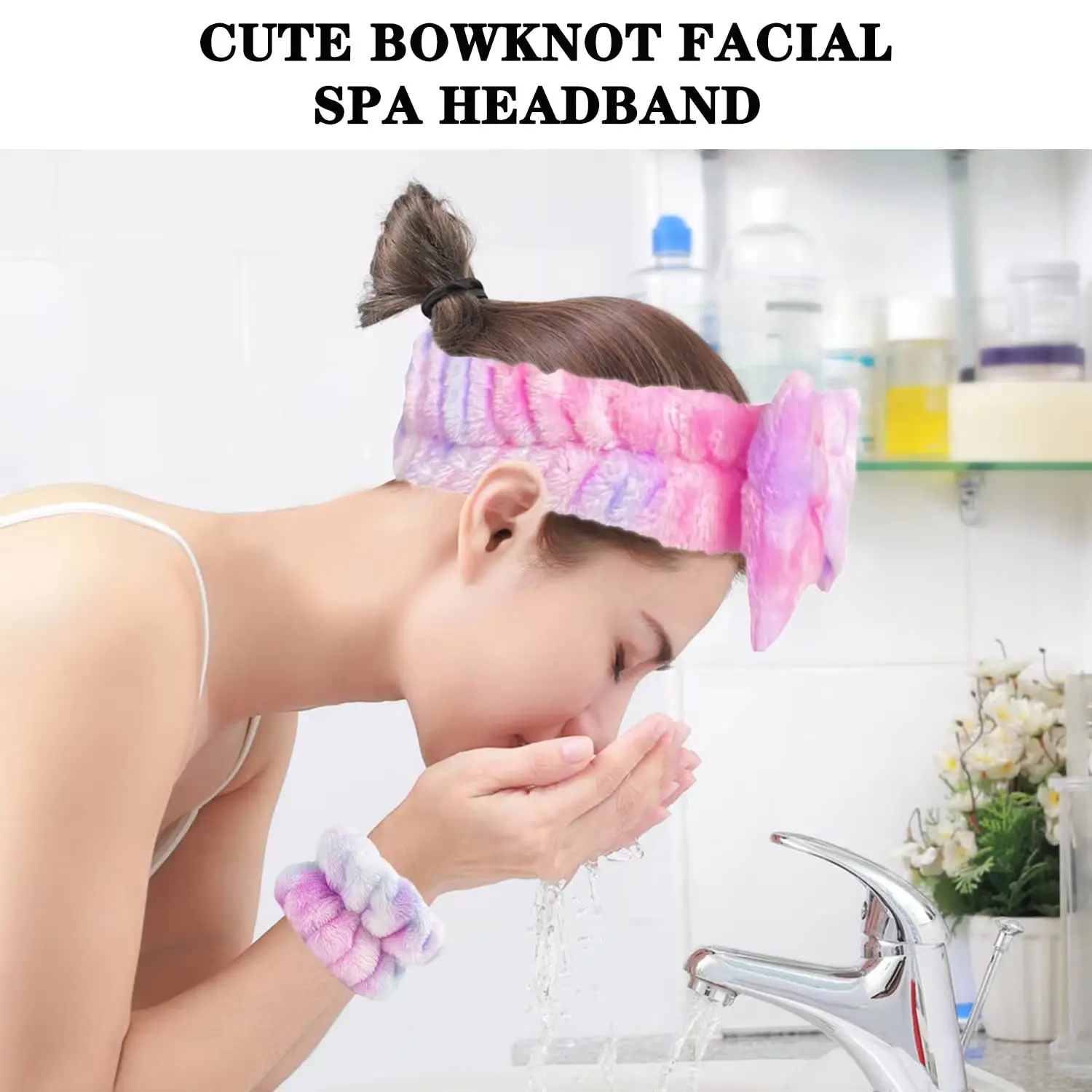 Rainbow Spa Headband Flannel Hair Band Skincare Beauty Spa Makeup ...