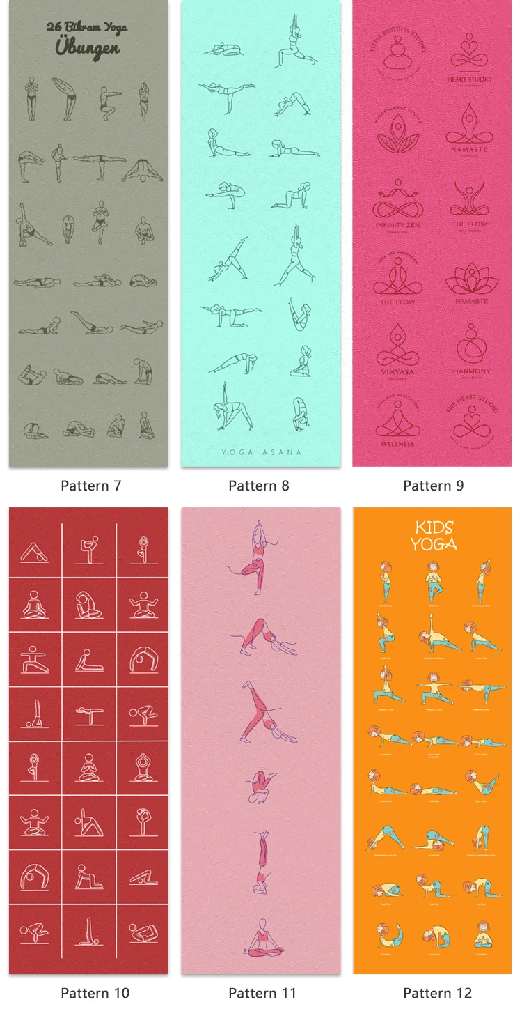 Instructional Yoga Mat with Poses Printed Muscle Power on It - 24 Yoga ...