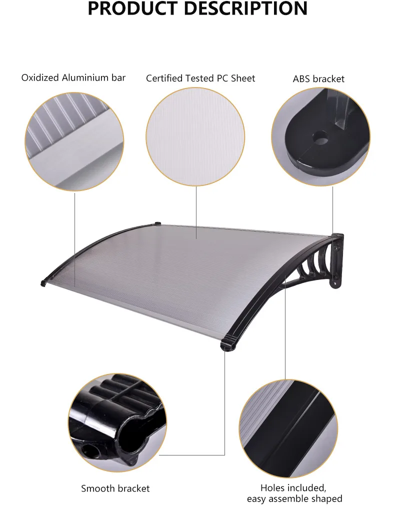 Modern Polycarbonate Canopy With Stainless Steel Or Aluminum Canopy ...