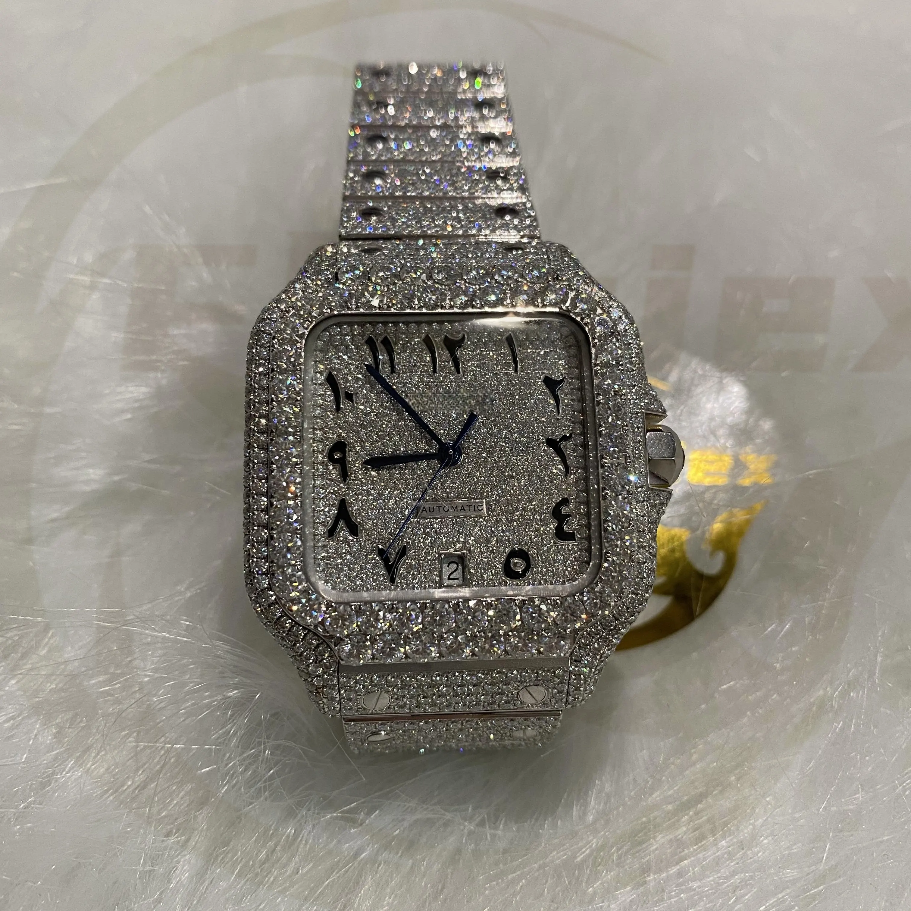 Fully Bust Down Iced Out Moissanite Automatic Watch Custom 41mm ...
