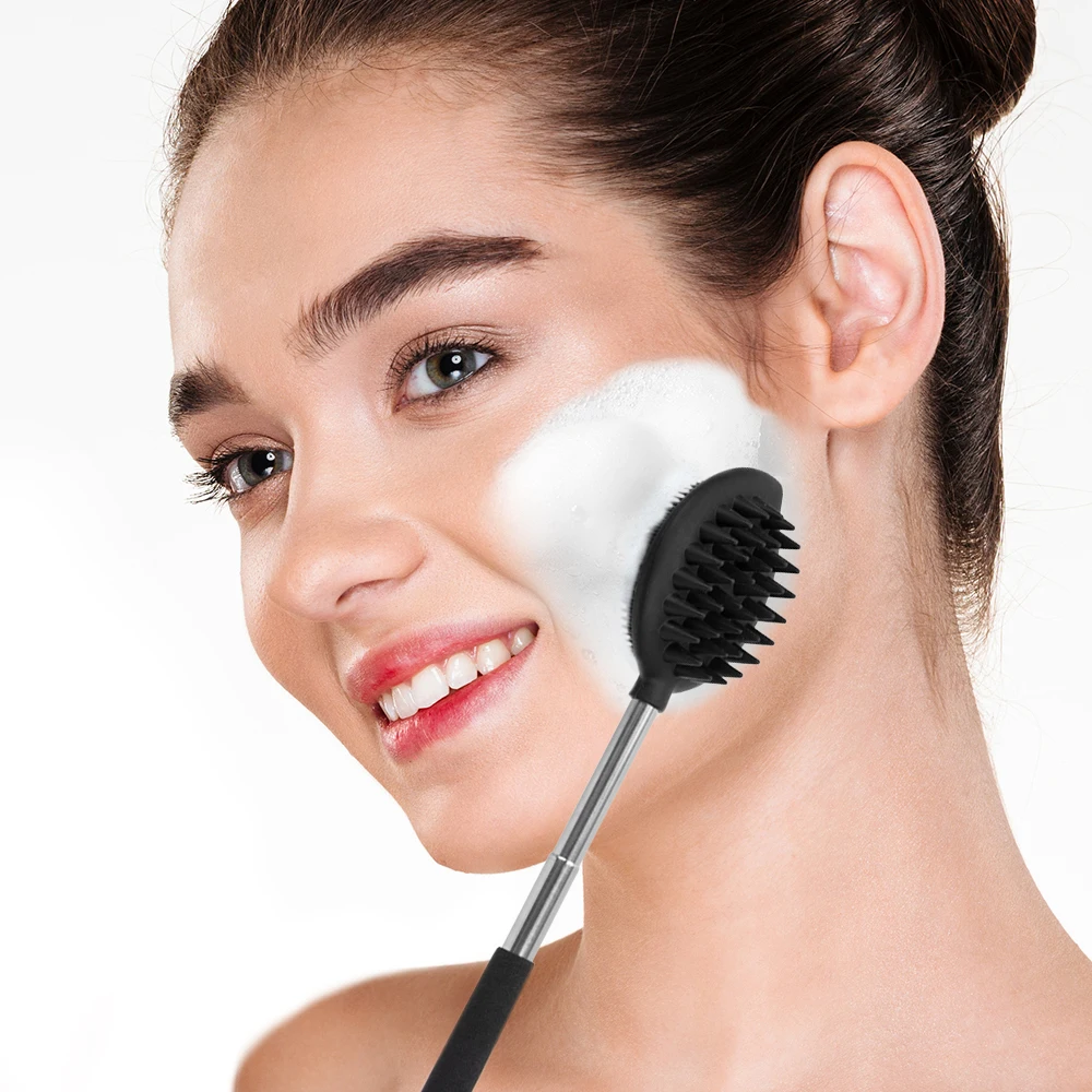 Portable Telescoping Silicon Prongs Scalp Massage Back Scrubber for ...