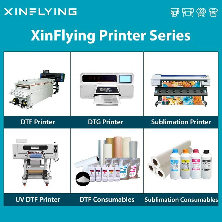 XinFlying New Product 60cm DTF Printer 2pcs I3200 Heads with Automatic Moisture Powder Shaker ...