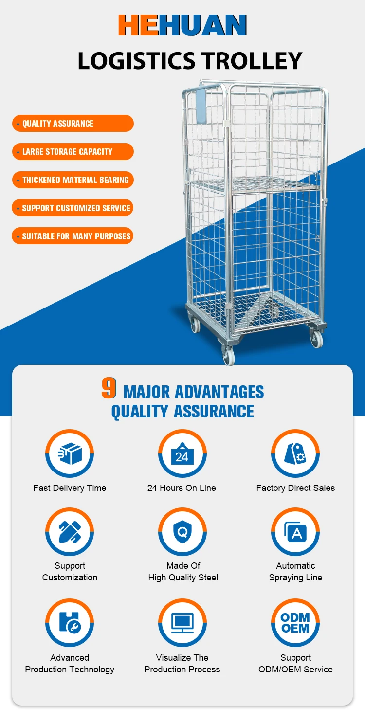 Factory Direct Sales Cargo Trolley 80*80 Grid 4 Doors Removable Tool ...