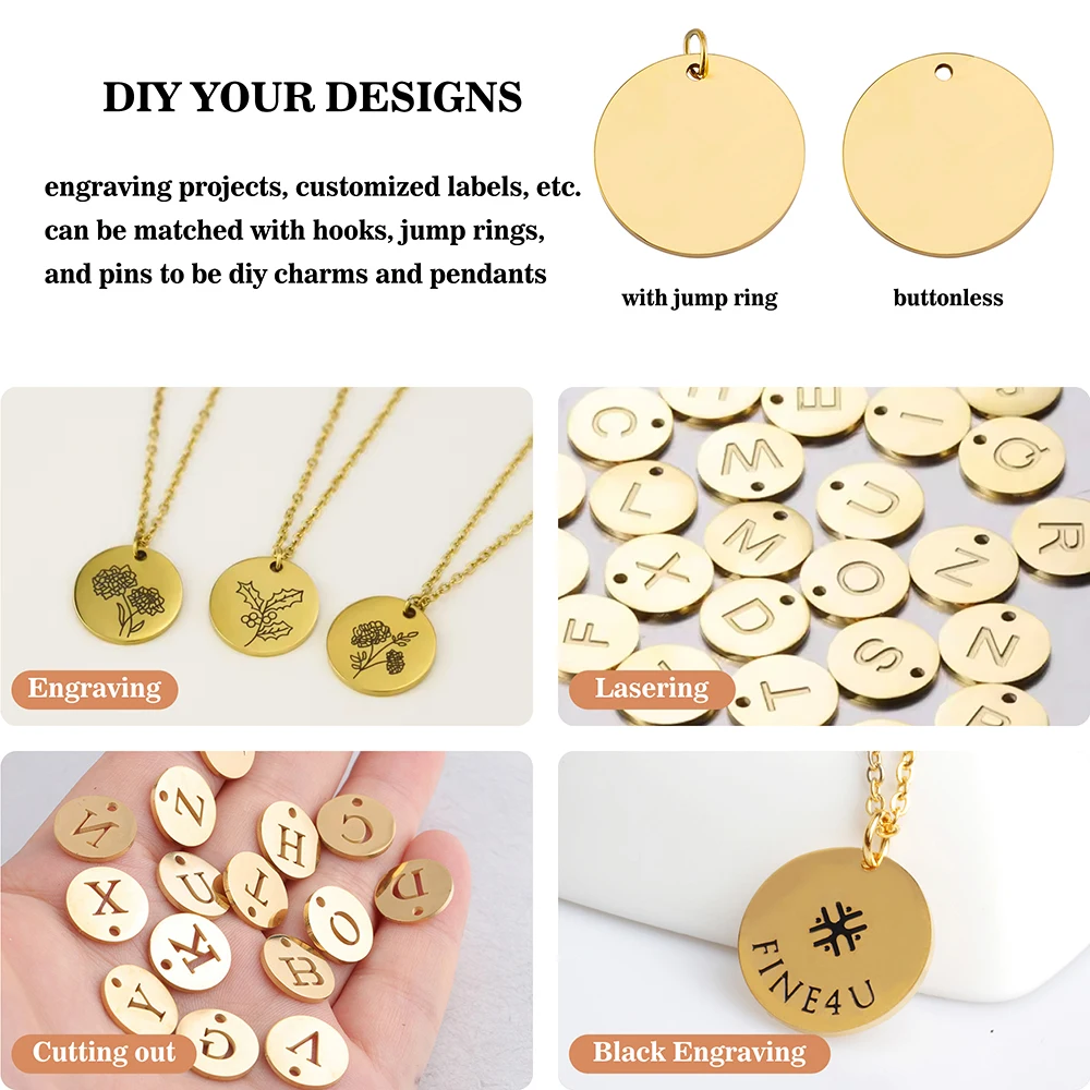 Personalized Name Logo Pendant - 18K Gold Plated Jewelry