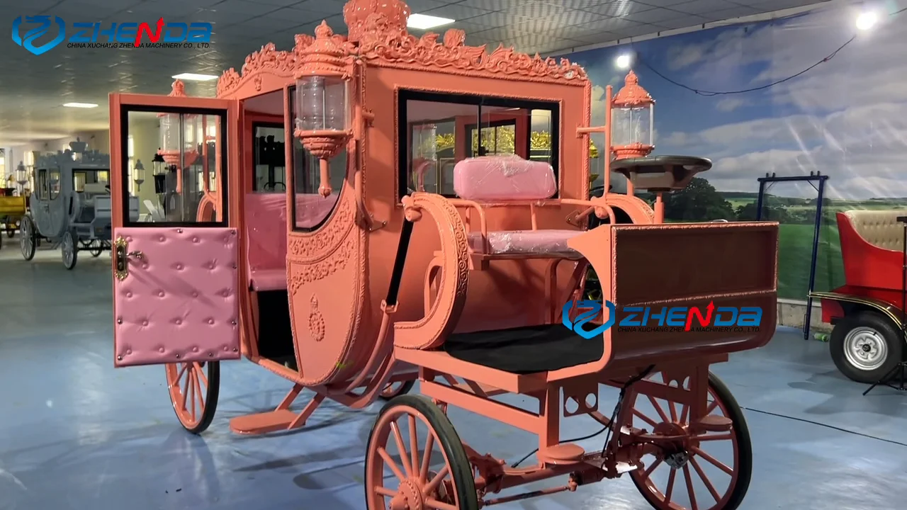 White Royal Electric Carriage Horse Cart / Oem Horse Carriage Carts ...