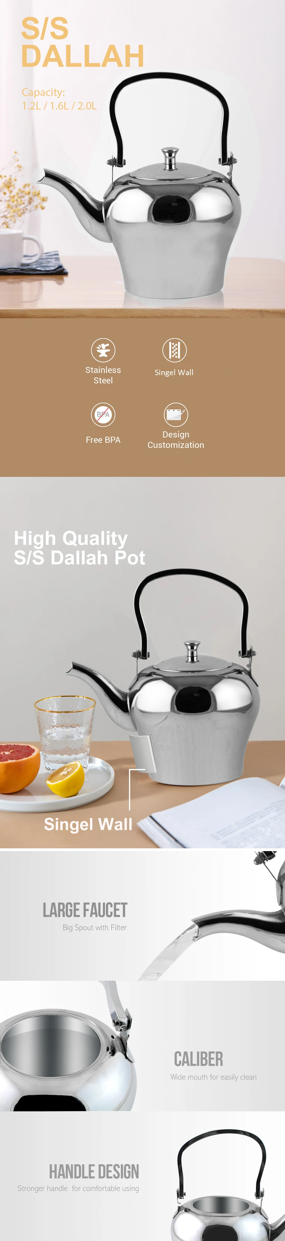 Big Capacities Minimalist Style Classic Arabic Tea Set Arabian Coffee ...