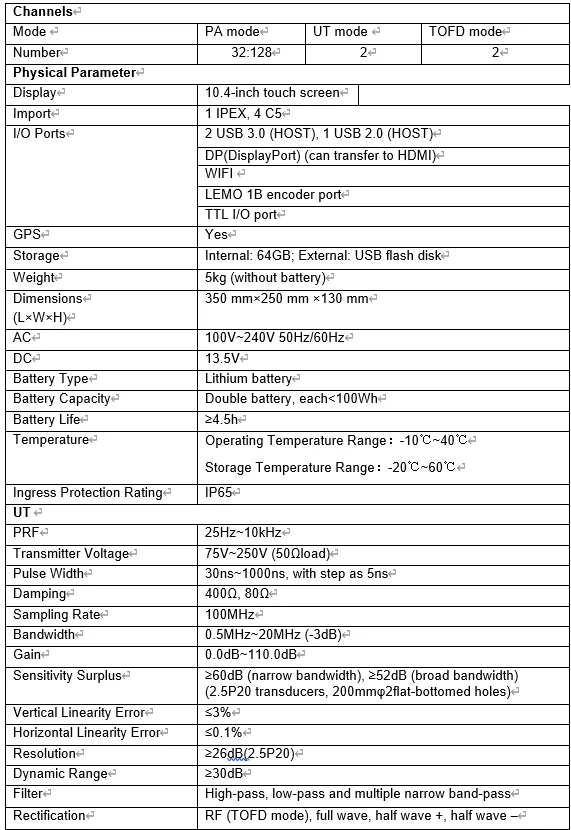 HPA-620PRT Portable 32:128PR TFM Imaging C Scan TOFD Phased Array ...