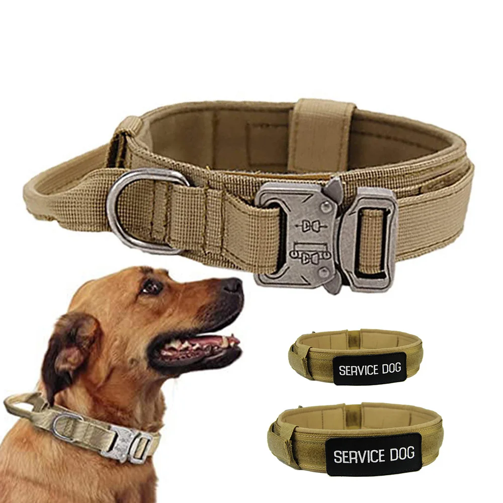 Metal Buckle Tactical Dog Collar Heavy Duty Adjustable Collars For ...