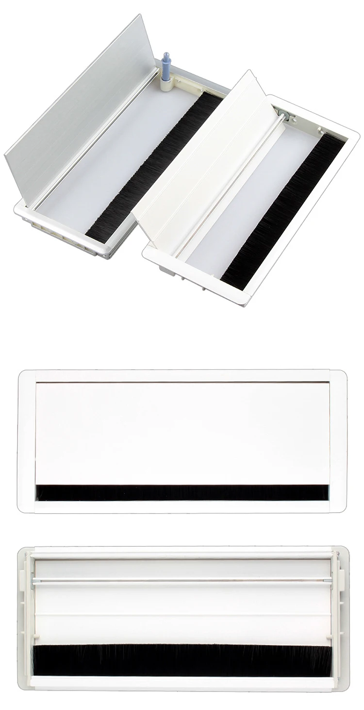Aluminium Table Wire Manager Rectangular Brush Wire Cable Table Hole ...