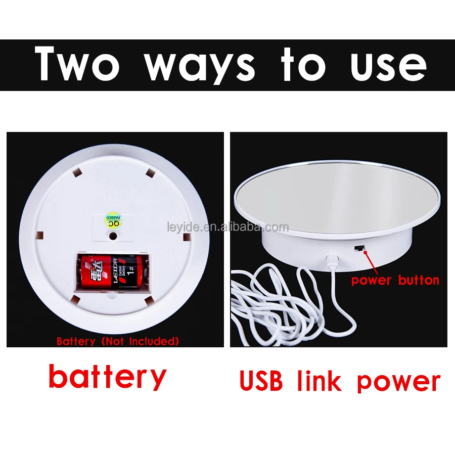Battery Usb Motorized Rotating Display Stand 20cm 360 Degree Electric