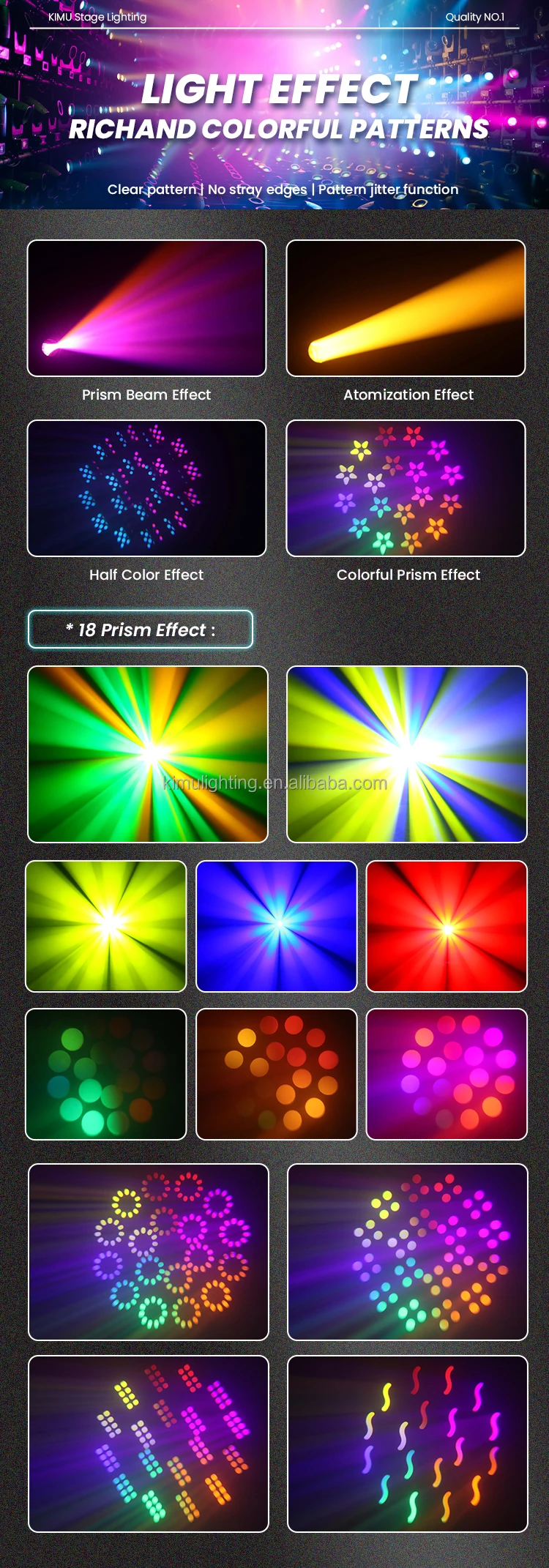 200w Luz Mini Spot Beam Gobo 18prism Luces De Escenario Rainbow Luces ...