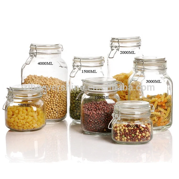 750ml Food Storage Airtight Canister With Metal Lock Lid For Kitchen ...