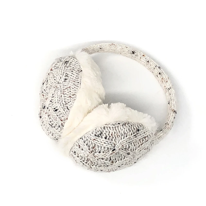 Warm Knitted Wool Winter Fashion Milk White Women Windproof Ear Muff ...
