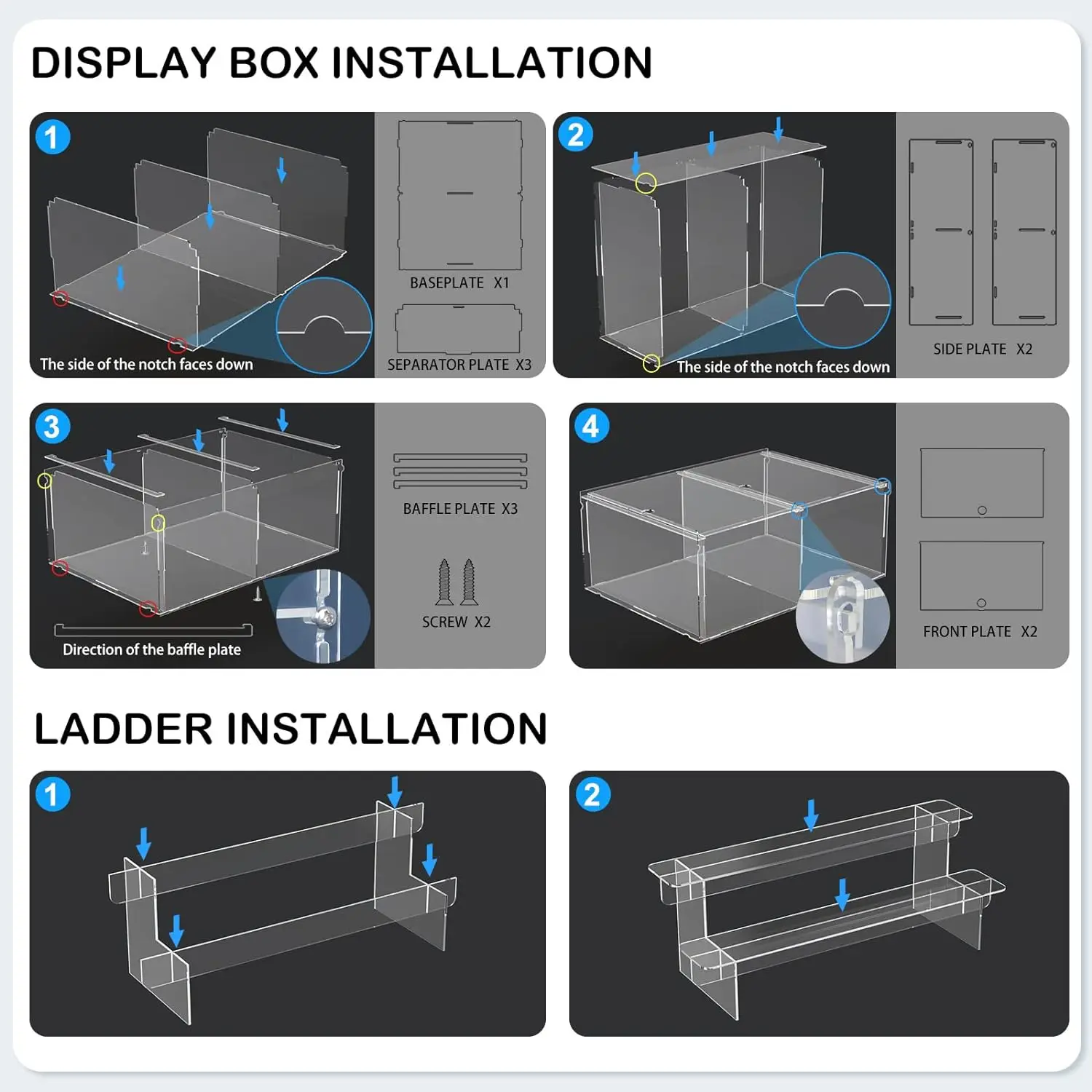 2-Tier Acrylic Display Case Collectibles Clear Acrylic Display Boxes ...