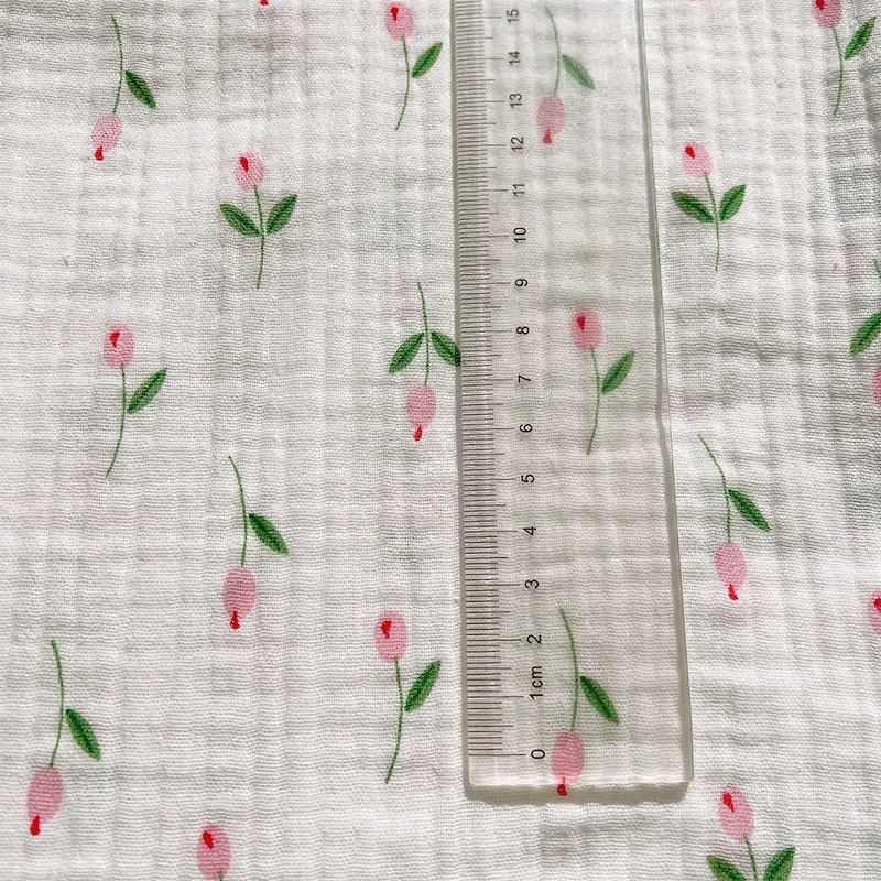 Factory New Design Cotton Double Gauze Plant Print Home Clothing ...