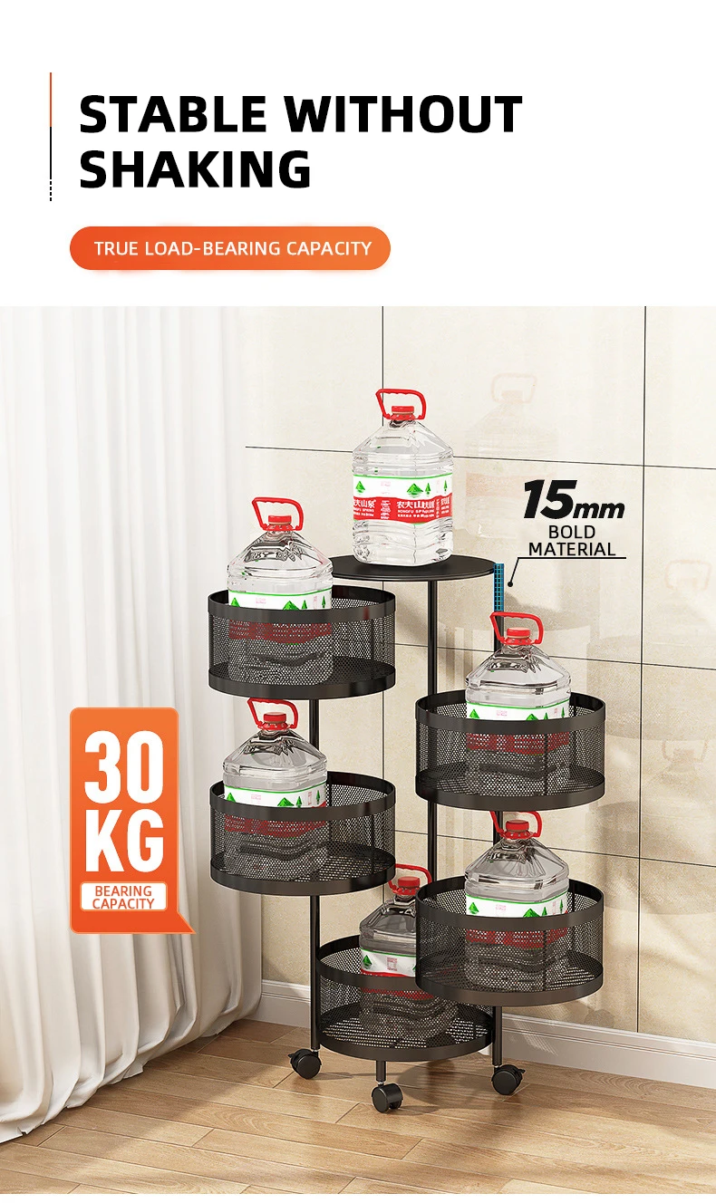 5 Tier Kitchen Rotating Shelf - Efficient Storage Solution