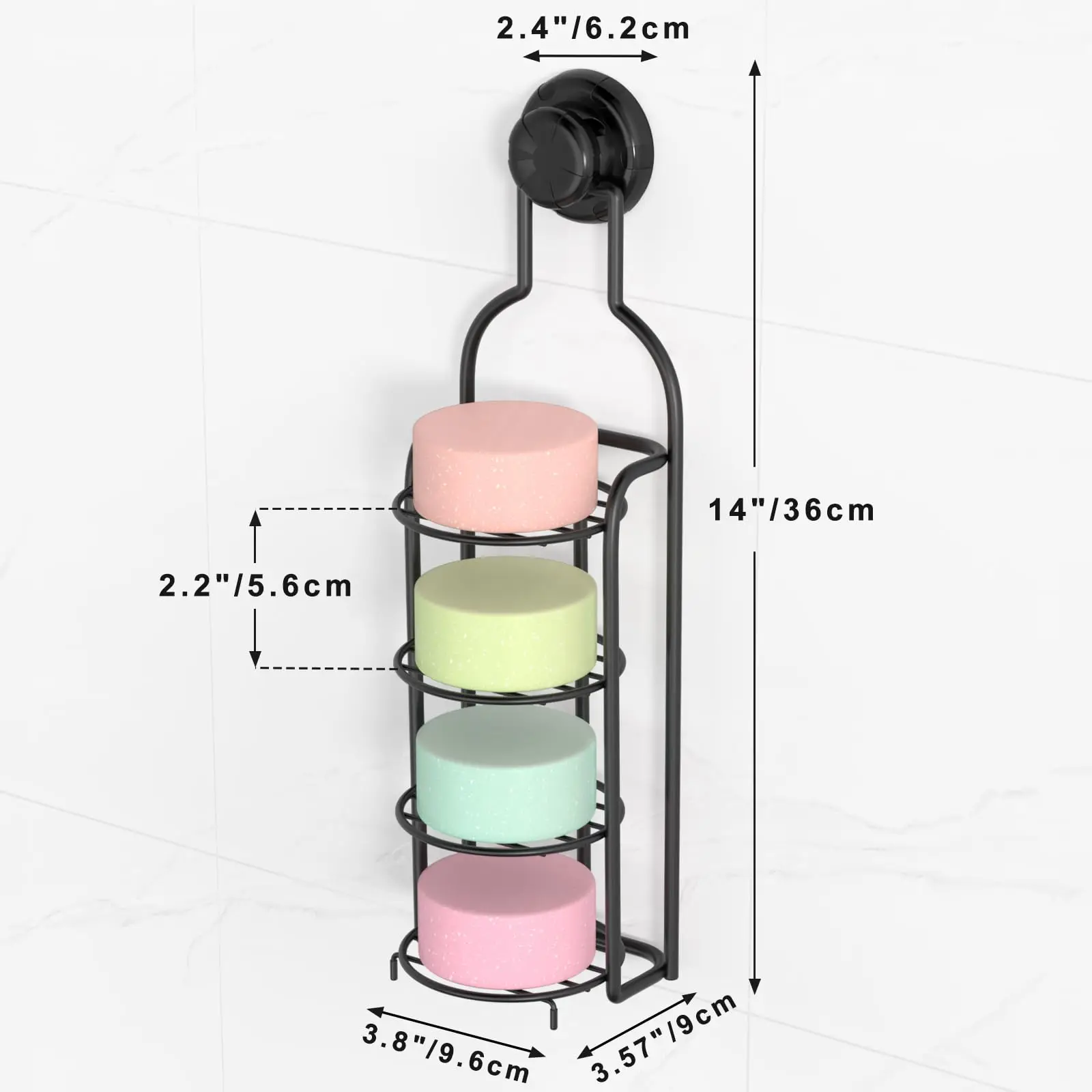Bar Soap Holder,Soap Dish Holder With Suction Cup,4 Tier Self Draining ...