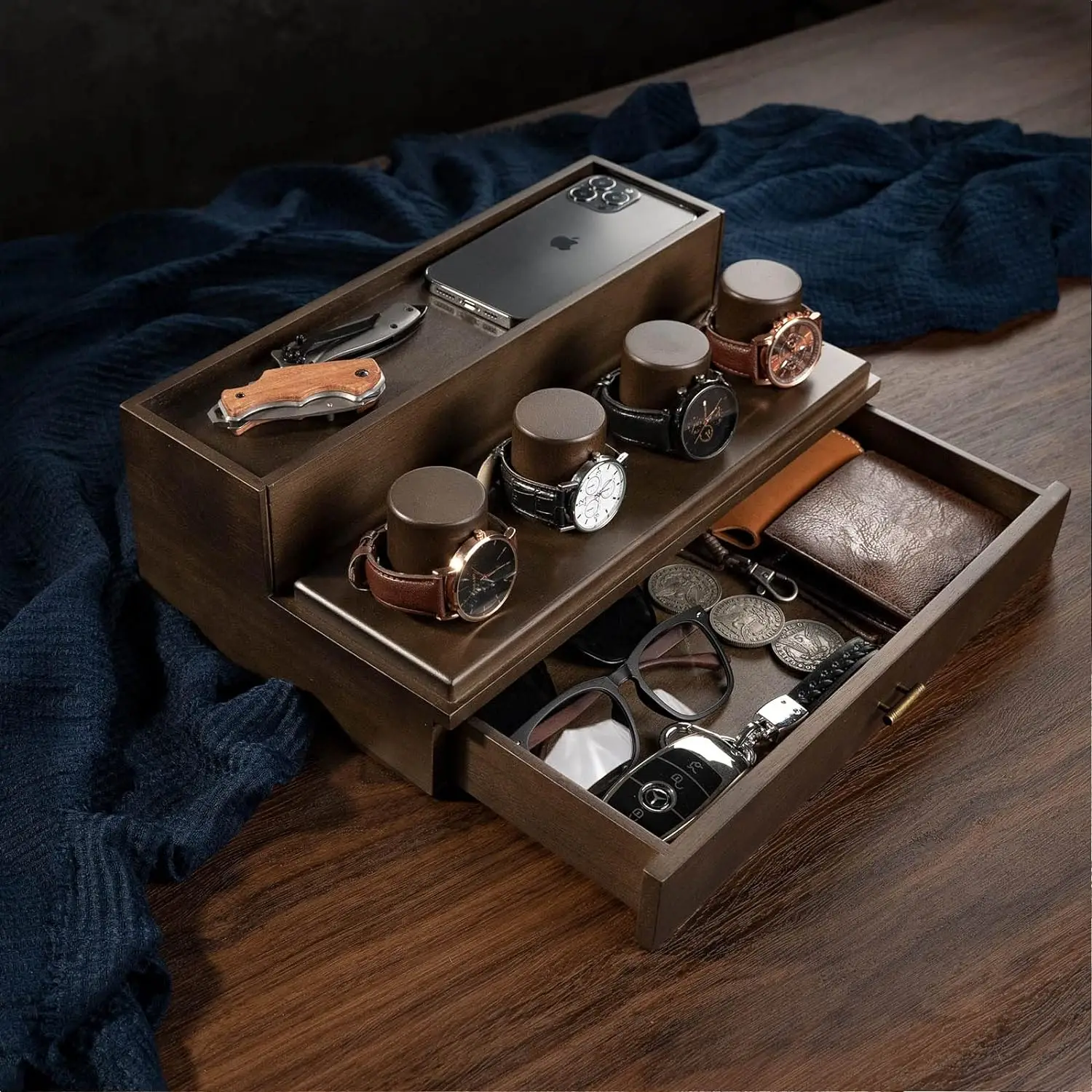 Luxury Watch Storage Box - Custom Walnut Real Wood Display