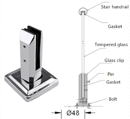 Decking Fence Clamp Spigot Pool Handrail Stainless Steel 304 Glass ...