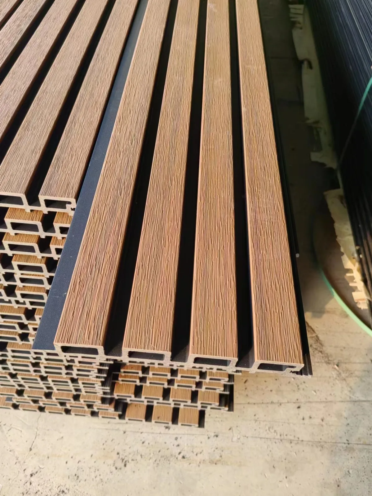 Black Background Outdoor Wall Panel WPC - Durable & Stylish