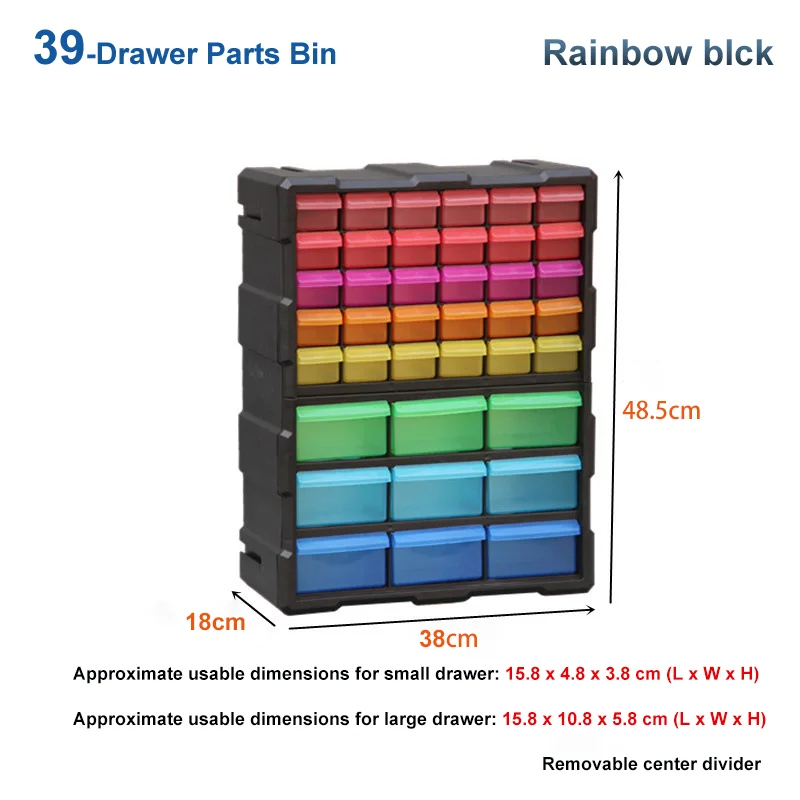 Multifunctional Small Parts Organizer 40 Drawer Stackable Storage Box ...