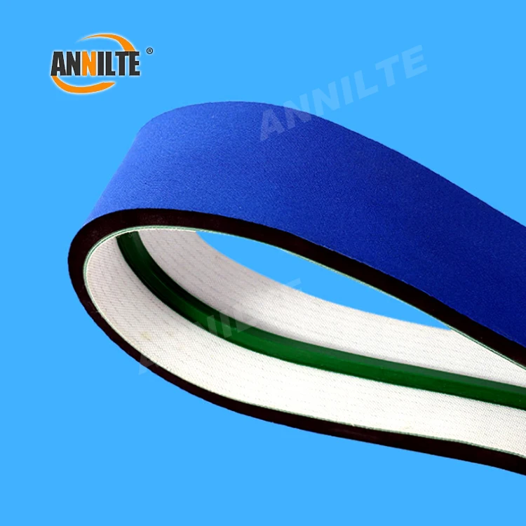 Annilte Labelling Machine Blue Foam Pvc Conveyor Belt With Center Guide ...
