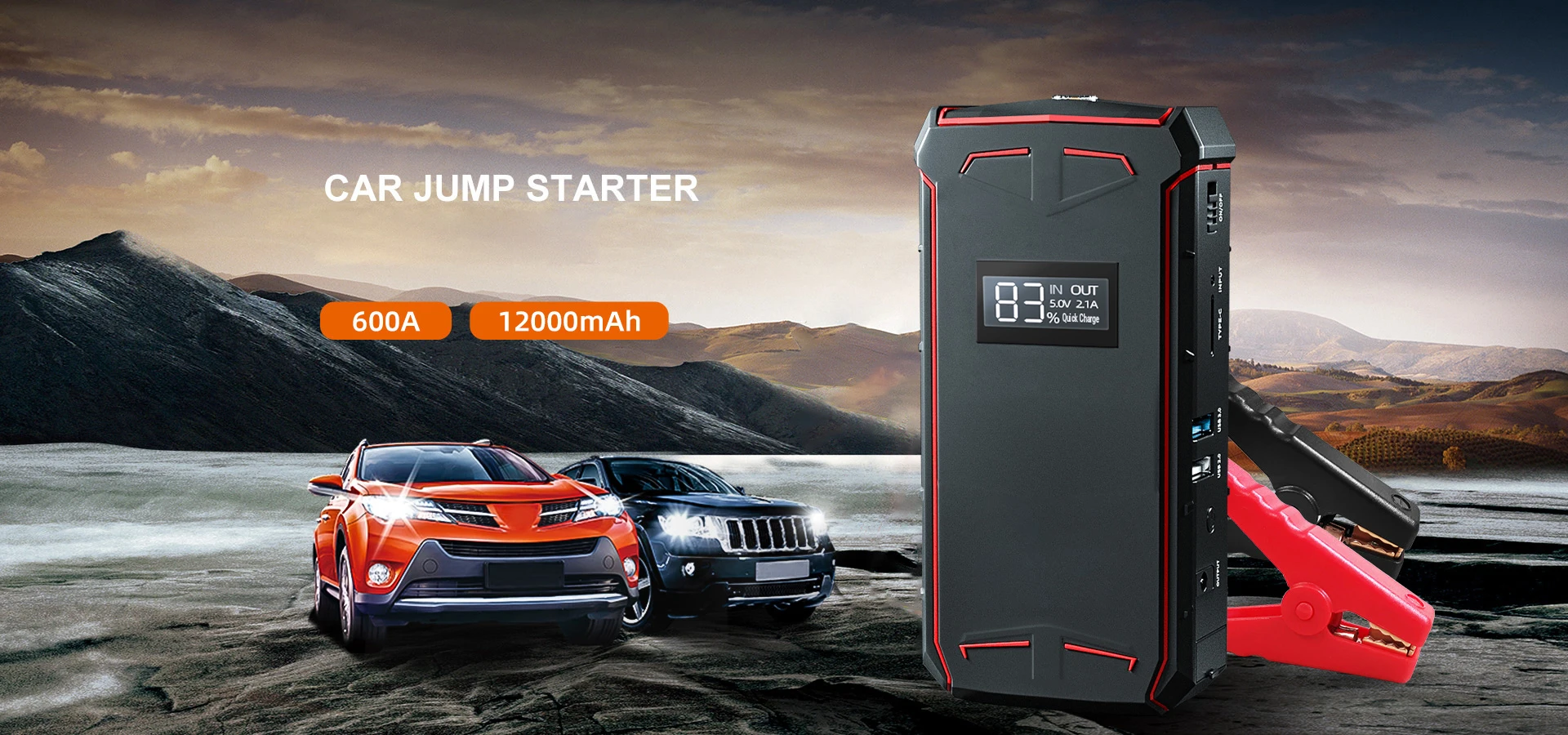 Portable Charger Starting Device - Emergency Tool for Cars