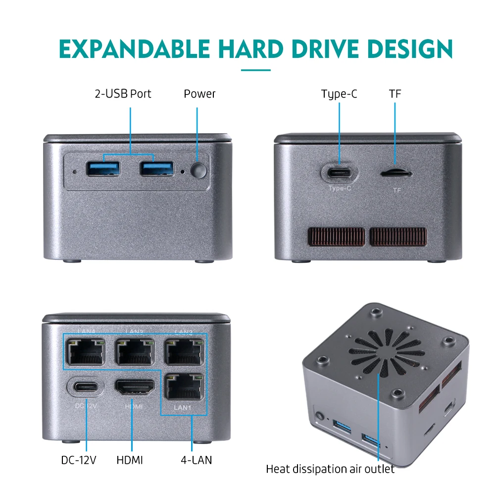 Jasper Lake N5105u 8gb Ddr4 Mini Desktop Computer 4k Hdmi2.0 M.2 Ssd ...