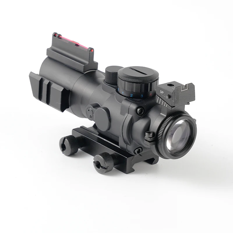4x32 ACOG Hunting Scope Red Dot Reflex Fiber Optic Sight Red & Green ...