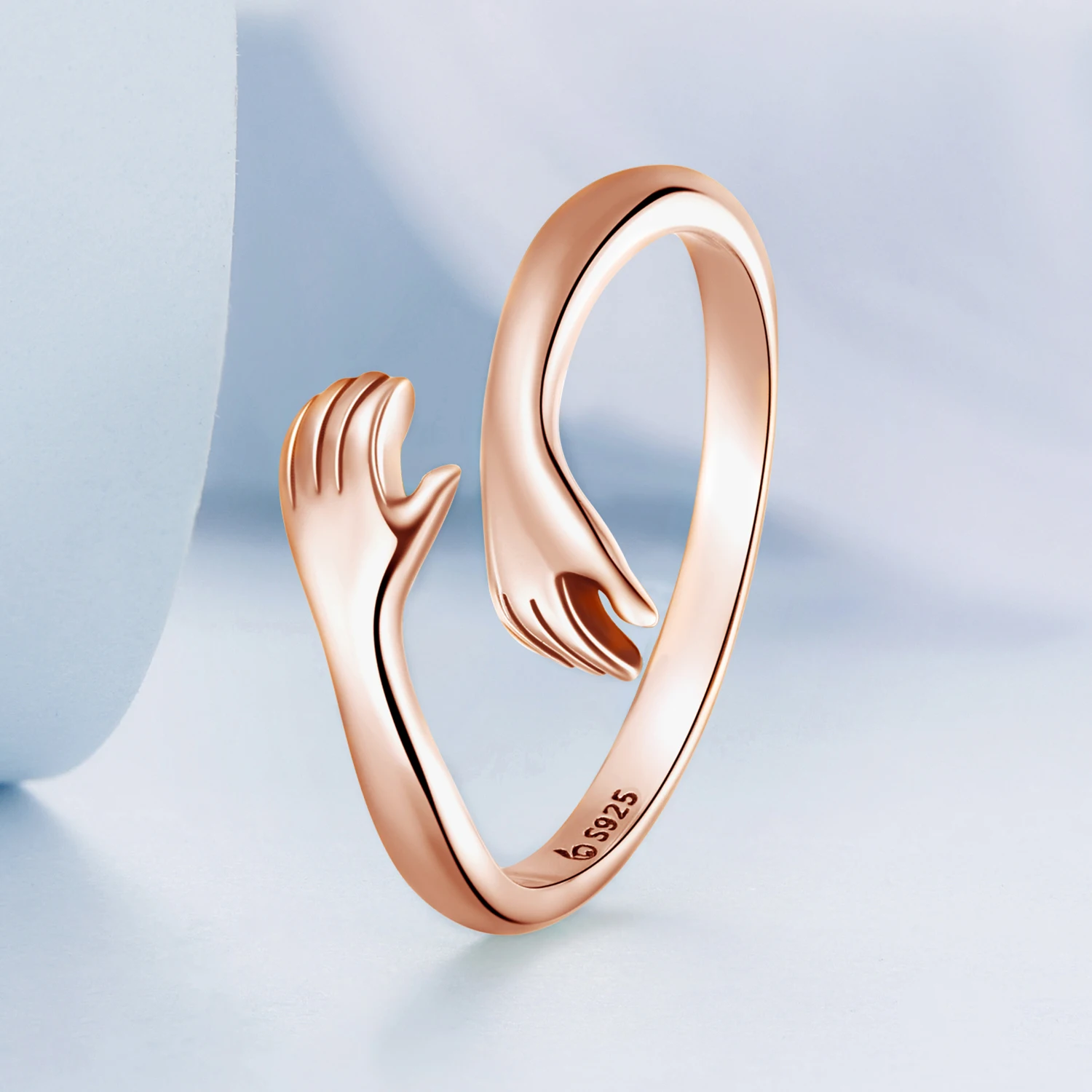 925 Sterling Silver Hug Ring For Girls 14k Gold Plated Wholesale ...