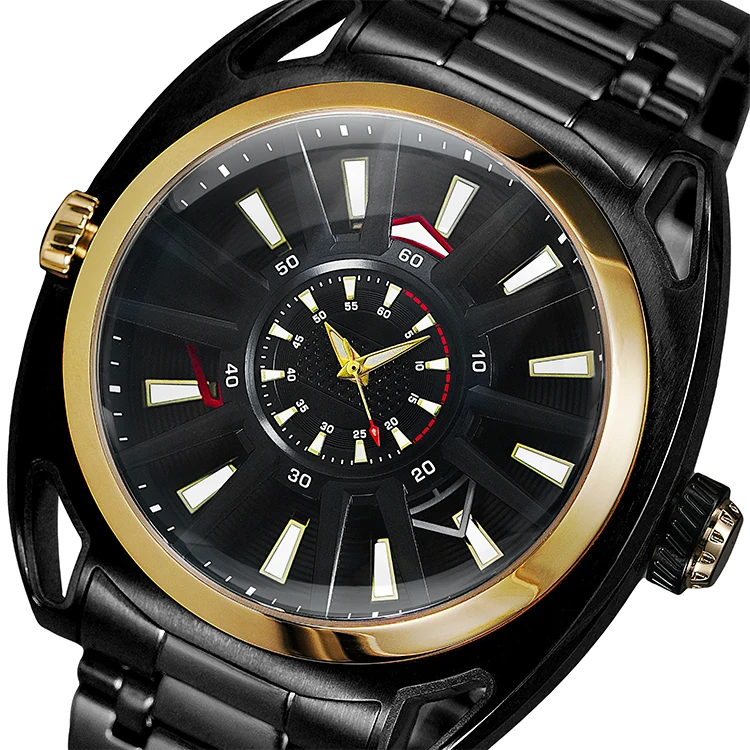 Support customized logos and designs mechanical watches Black hip hop ...