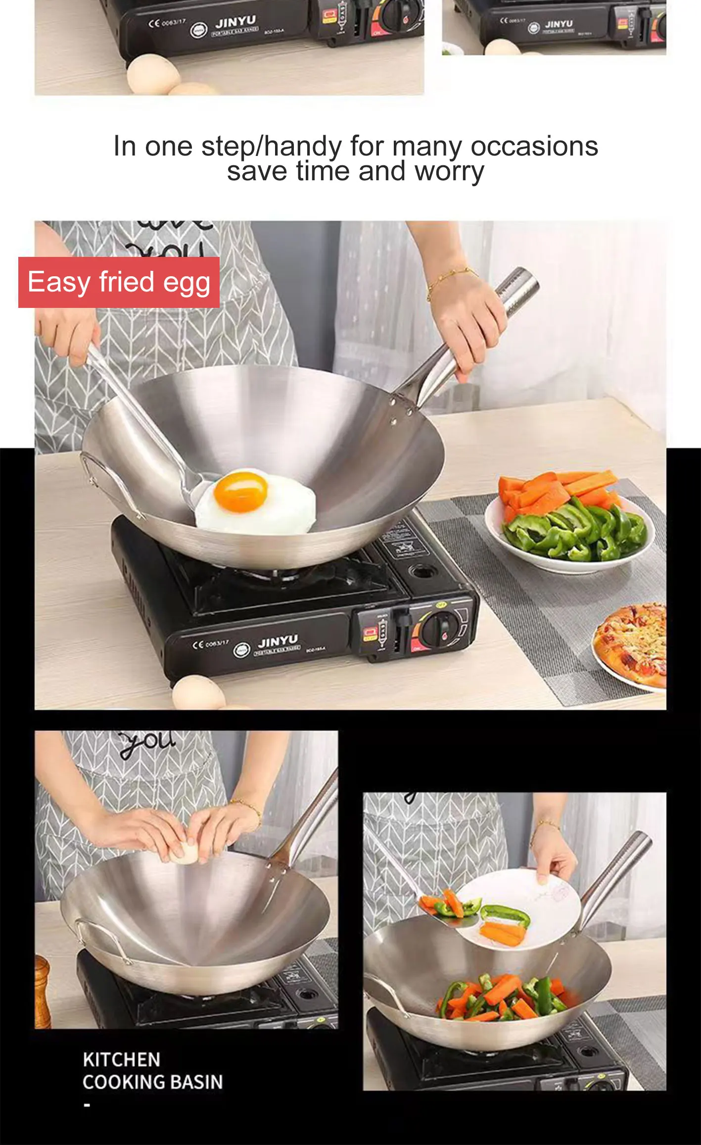 Natural Color Cooking Pot Set Compact Cooking Pot Easy to Hold ...