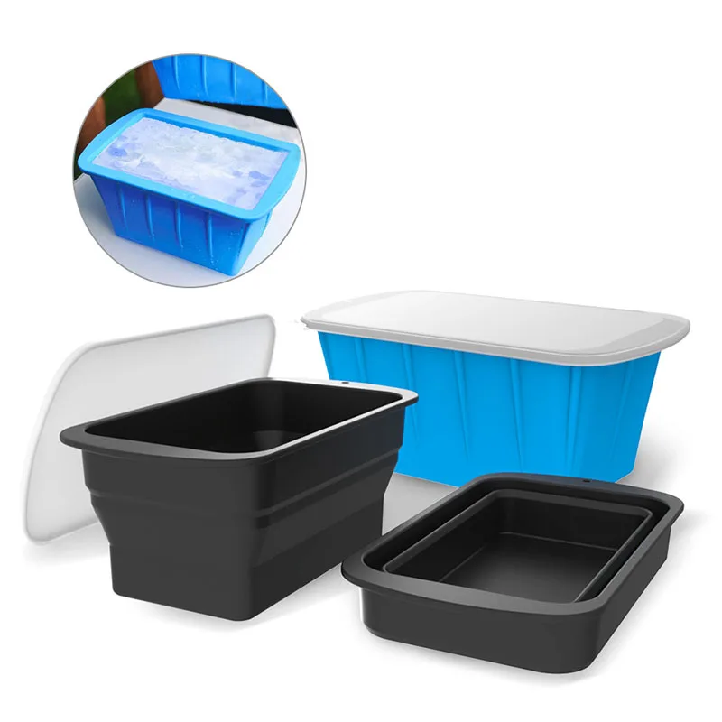 Foldable Extra Large Rectangular Ice Bath Moulds Ice Block Mold Molde ...