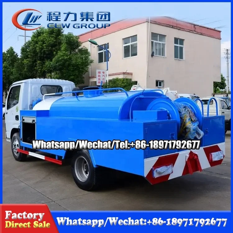 Small Dfac 5000 Liters Vacuum Sewage Suction Truck Jetting Sewer ...